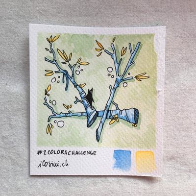 The two-color challenge: 100 drawings colored only with two colors
