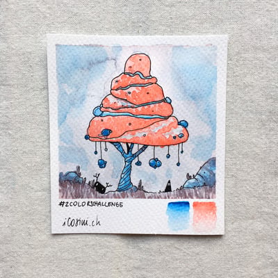 The two-color challenge: 100 drawings colored only with two colors