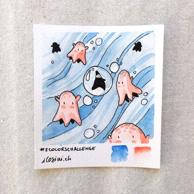 The two-color challenge: 100 drawings colored only with two colors