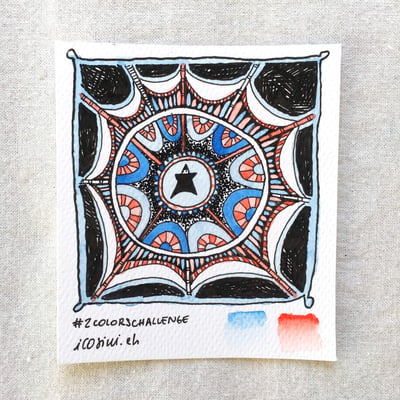 The two-color challenge: 100 drawings colored only with two colors