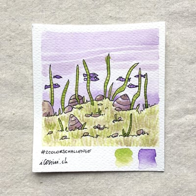The two-color challenge: 100 drawings colored only with two colors